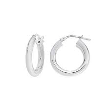 12mm Silver Plain Tube Hollow Round Hoop Earring (EA-2171) | Silver King